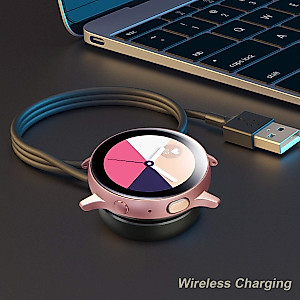 YiJYi Compatible with Samsung Galaxy Watch 6/6 Classic/ 5/5 Pro/4/4 Classic/3/Active 2/Active,1-Pack Replacement USB Wireless Charging Cable Dock Stand for Galaxy Watch Accessories