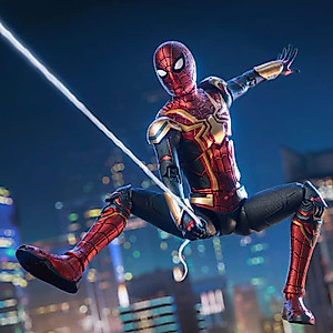 4KIDS.HOME ZDTOYS 10th Anniversary 7 Inch No Way Home Spiderman Collectible Action Figure Exquisite Painting 20 Joints Movable Iron Spiderman Toy (1/10 Scale) (Gold Red)