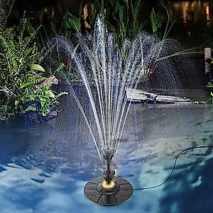 SZMP Floating Pool Fountain 2023 Upgraded, 6W Waterfall Fountain Light Show with 2 Sprinkler Modes, Pond Water Fountain for Above Ground Pool, Pond, Lake, Garden, Outdoor-32.8ft Power Cord & Adapter