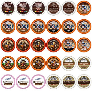 Perfect Samplers Hot Chocolate Single Serve Cups For Keurig K cup Brewers, Variety Pack Sampler, Cocoa, 30 Count