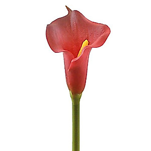 DII 3 Piece Artificial Cala Lily - Natural Silk Flowers for Bridal Bouquet, Home Decoration, DIY, Arts & Crafts Project, Garden, Office Decor, Centerpiece Décor - Red