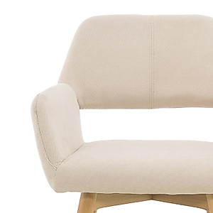 YEEFY Mid Century Modern Dining Chairs Set of 2 & 4 & 6 Comfy Accent Chair Upholstered Kitchen Dining Living Room Chairs for Bedrooms Waiting Room Home Arm Desk Chair No Wheels (Beige, 2)