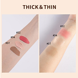 Liquid Contour,Liquid Highlighter, Liquid Blush with Face Brush Long Lasting Smooth Lightweight Smudge Proof Contour+Blush+ Highlighter