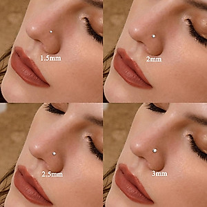 Sllaiss 8 Pcs 20G Nose Ring Studs Made with Austrian Crystal for Women Stainless Steel 1.5mm 2mm 2.5mm 3mm Nose Piercings Set Body Jewelry Hypoallergenic