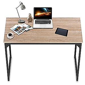 Computer Desk 39 inch, Home Office Desk Writing Study Table Modern Simple Style PC Desk with Black Metal Frame,Nature