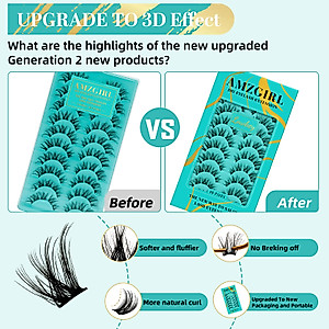AMZGlRL LASH Diy Lash Clusters 10 Pairs Eyelash Clusters Wispy Lash That Look Like Extensions 3d False Eyelashes Natural Soft Fluffy Mink Individual Cluster Lashes (Lowkey)
