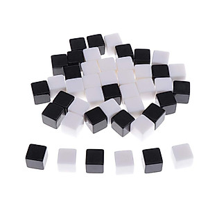 LoveinDIY 16MM Acrylic Blank Cubes for Classroom Board Games, DIY Sticker, Math Counting Teaching, Party Favor, Fun, 50PCS,