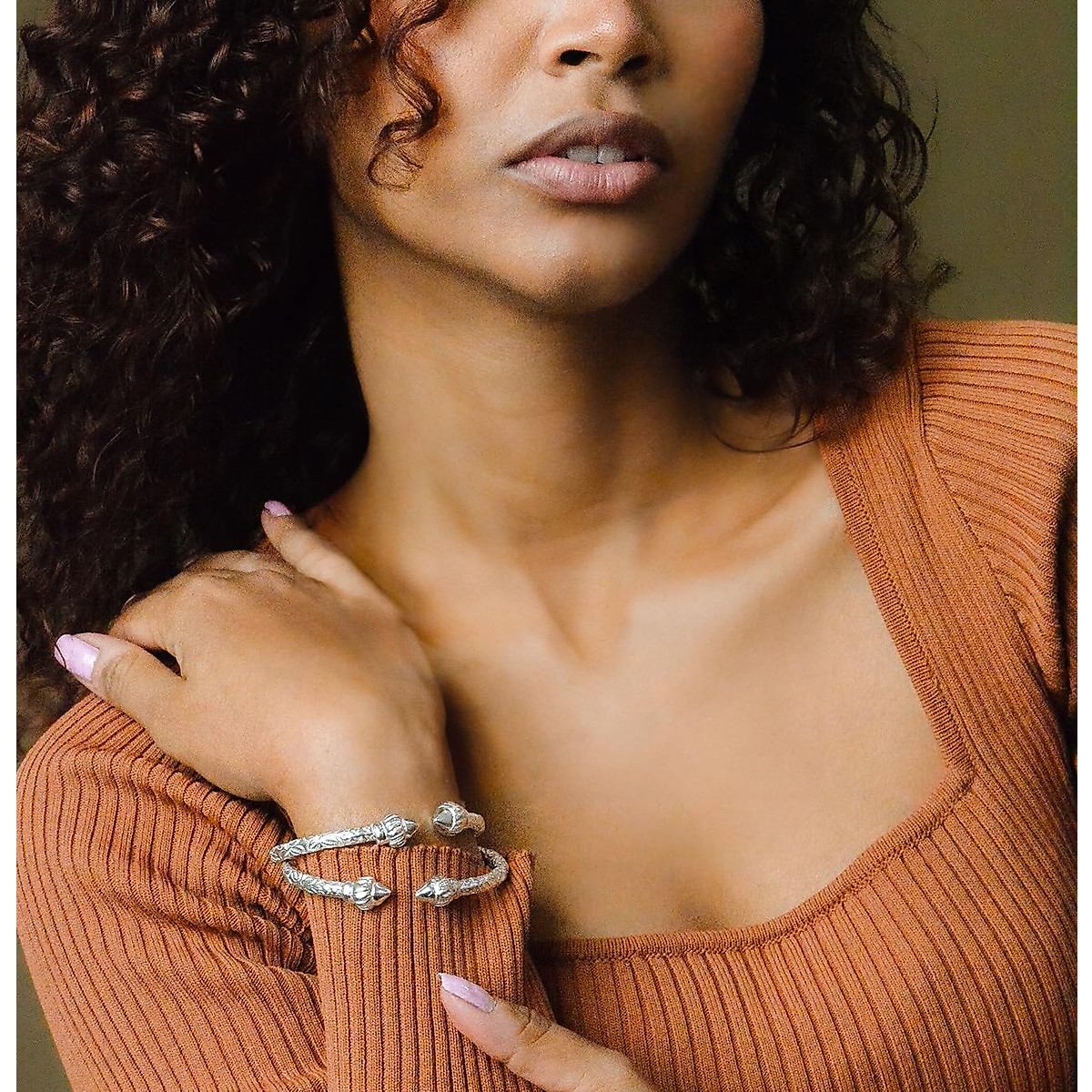 Ridged Arrow .925 Sterling Silver West Indian Bangles Cuff Bangles Bangle Bracelet Caribbean Jewelry Women Mom Wife Valentine Mothers day Gift (Pair 67g) (MADE IN USA)