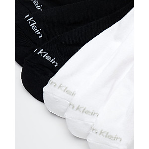 Calvin Klein Women's Quarter Socks - 6 Pack Cushioned Athletic Ankle Socks for Women - Women's Sports Socks (Size: 4-10), Size 4-10, Black/White