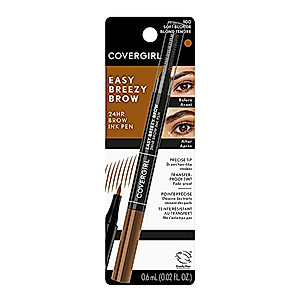 COVERGIRL Easy Breezy Brow All-Day Brow Ink Pen, Soft Blonde, Natural, Pack of 1, Eyebrows, Eyebrow Pencil, Brow Pencil, Matte, Eyebrow Enhancer,Tip, Smudge Proof, Longlasting