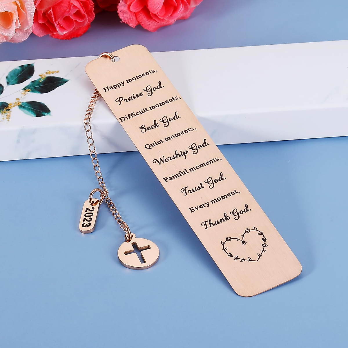 Baptism Confirmation Gift for Baby Kids Adult Bible Verse Bookmark for Women Men Friends Inspirational Christian Gifts Religious Gift for Girls Boys Faith Gifts Happy Moments Praise God