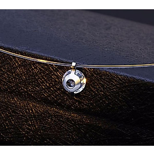 S925 Round fish line two claws Cut Clear Cubic Zirconia Pendant Necklace (silver)