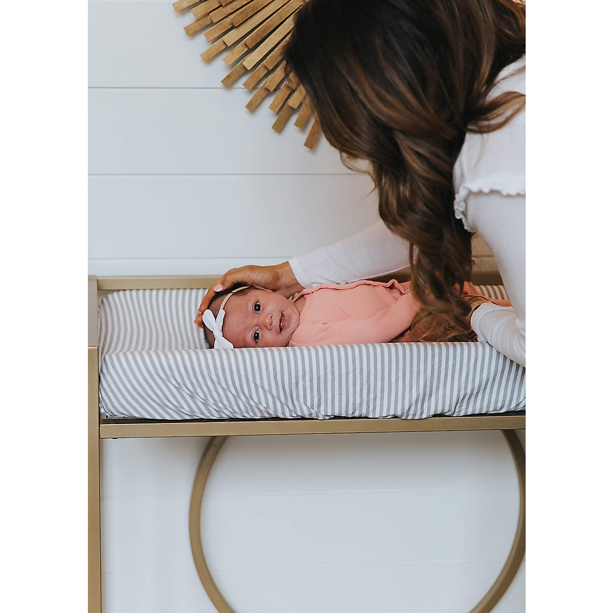 Copper Pearl Premium Knit Changing Pad Cover Soft, Stylish, and Universal Fit for All Standard Diaper Changing Pads, Trendy Design Changing Pad Covers, Everest