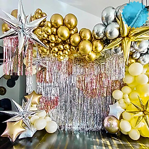 PartyWoo Metallic Gold Balloons, 110 pcs 22 Inch Star Balloons and Gold Balloons Different Sizes Pack of 18 Inch 12 Inch 10 Inch 5 Inch for Balloon Garland as Birthday Decorations, Party Decorations