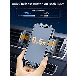 VICSEED Phone Mount for Car [𝗦𝘁𝗿𝗼𝗻𝗴 𝗦𝘂𝗰𝘁𝗶𝗼𝗻][𝗟𝗼𝗻𝗴 𝗔𝗿𝗺] Super Stable Car Phone Holder Mount for All Phones with Thick Cases 3 in 1 Universal Cell Phone Holder Mount