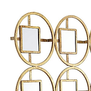 Newhill Designs Verna 40 1/2" H Glossy Gold Circle Metal Mirrored Wall Art