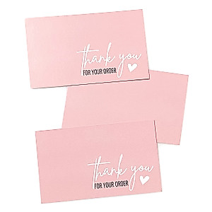 RXBC2011 Thank you for your order Card Thank you Cards Package Insert for online business Pack of 100 pink