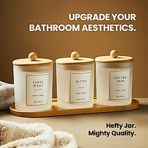 white + sable Bathroom Cotton Ball and Qtip Organizer (3 Pack), cotton swabs holder, Qtip and Cotton Ball Holders for Bathroom