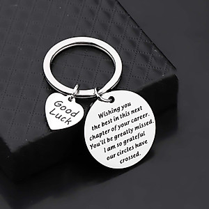 WSNANG New Job Gift Wishing You The Best in This Next Chapter of Your Career Keychain Good Luck Colleagues Goodbye Gift New Beginnings Gift (Wishing You KC)