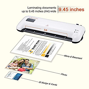 Thermal Laminator, Bonsaii A4 Laminating Machine for Home/Office/School, 9 Inch Personal Desktop Hot and Cold Portable Lamination Machine (L409-A)