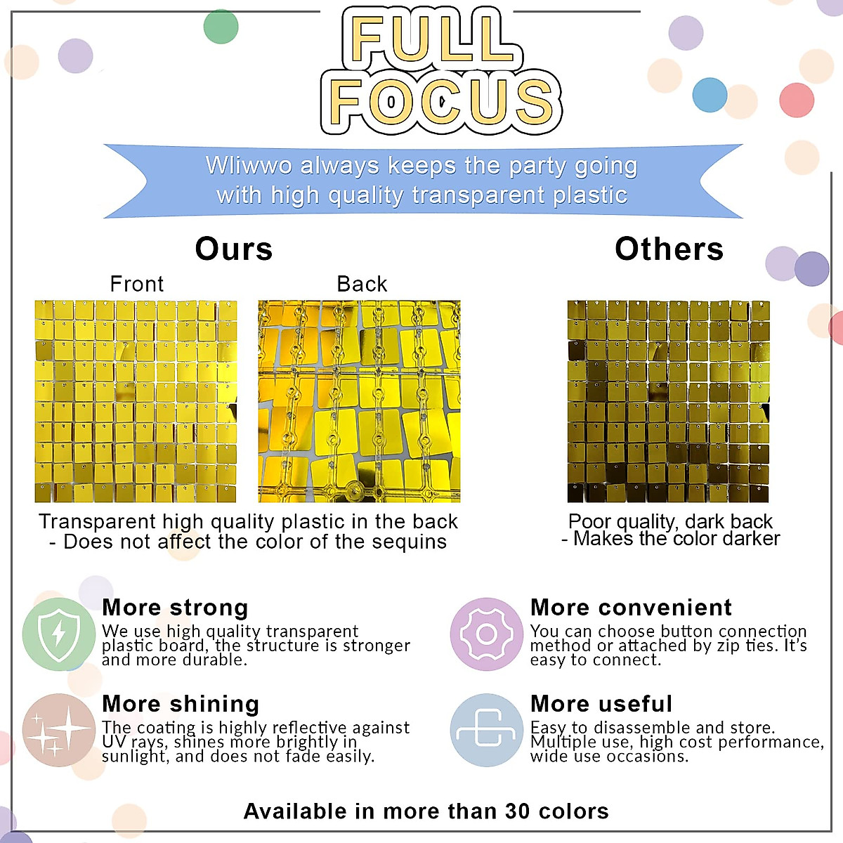 Champagne (Light Gold) Shimmer Wall Backdrop Panel - Birthday, Anniversary, Wedding Decorations, Engagement & Bridal Shower Party Decor | Glitter Bling Photo Backdrops Sheets （30 pcs (5×6 FT）