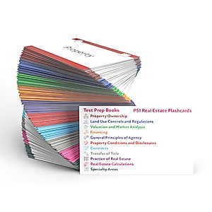 PSI Real Estate Exam Prep Study Cards: PSI Real Estate Review with Practice Test Questions for The National License [Full Color Cards]