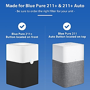211+ Replacement Filter Compatible with Blueair Blue Pure 211+, 211+ auto and Max Air Puri-fier, 2 Pack 211+ Replacement