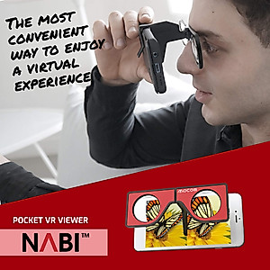 Portable Virtual Reality VR Glasses - Patented Mini Pocket-Sized Headset with Travel Case | Foldable, Portable Head Sets for iPhone & Android, Enjoy 360 VR Videos (Red)