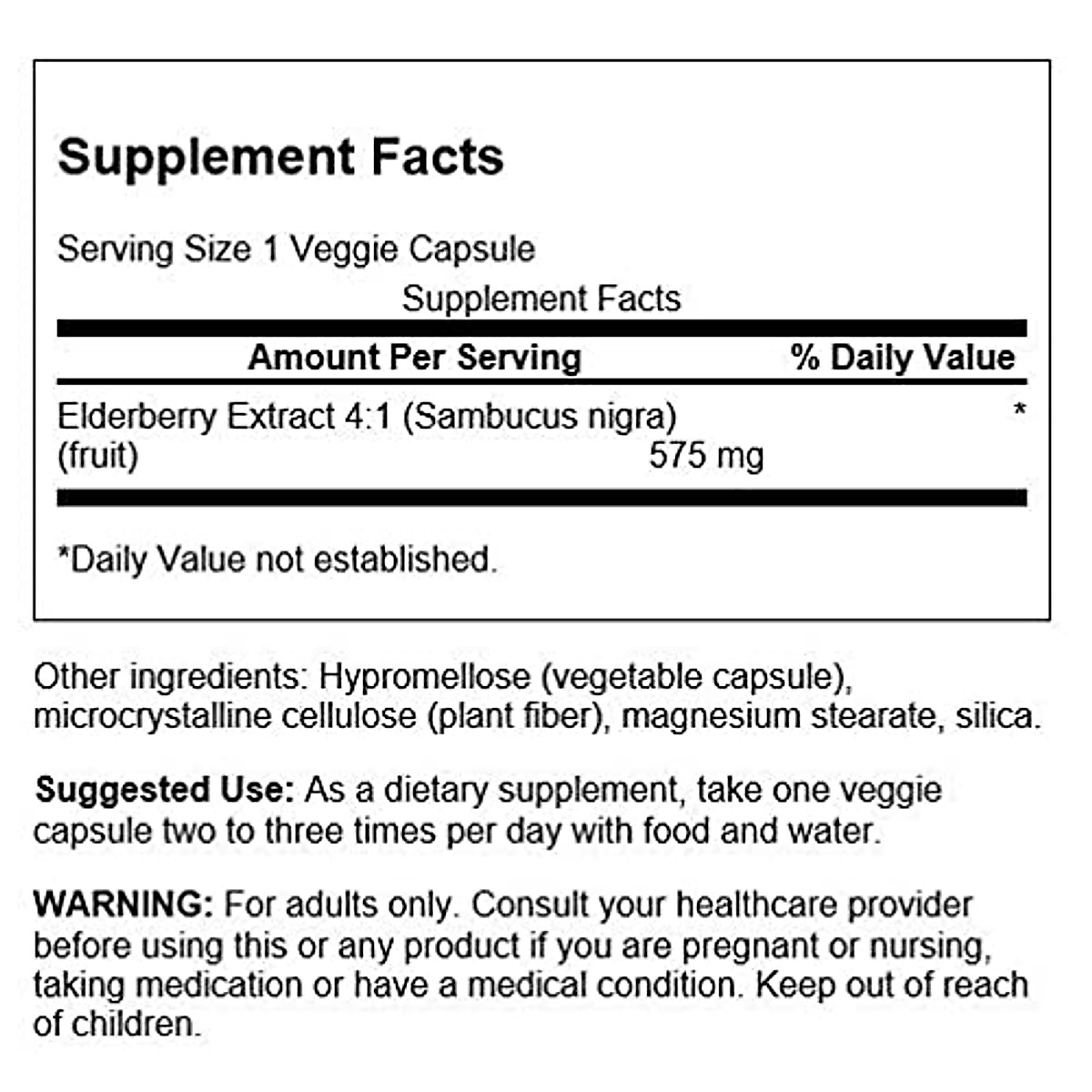 Swanson Sambucus Elderberry Extract 575 mg 120 Veg Caps 2 Pack
