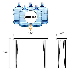 VICLLAX Metal Bar Height Table, Patio Long Bar Table, Narrow Counter Height Table, Metal Table Bar Height for Hot Tub, Garden, Yard, Balcony, Poolside