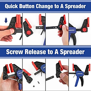 WORKPRO Rafter Square and Combination Square Tool Set+WORKPRO 6"(2) and 4-1/2"(2) Bar Clamps Set