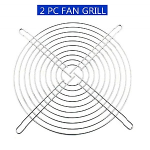 Metal 200mm PC Computer Fan Grill Mounting Finger Guard Protection Cover,Pack of 2