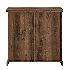 Walker Edison Carson Modern Farmhouse Sliding Slat Door Storage Cabinet, 32 Inch, Rustic Oak