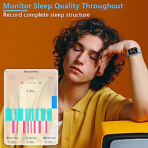 GECENinov Smart Watch, Activity Fitness Tracker with 1.54" Full Touch, Sleep Monitor, Heart Rate and Blood Oxygen Monitor, IP65 Waterproof Smartwatch Compatible with iPhone & Android Phones,Blue