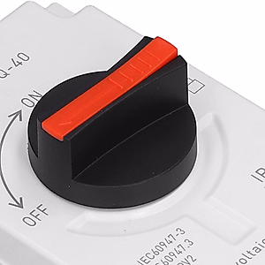 PV Solar Disconnect Switch, LONQ 40 DC Isolator Solar Switch IP66 Waterproof DC1000V 32A 4P Disconnect Switch for Solar Photovoltaic Systems