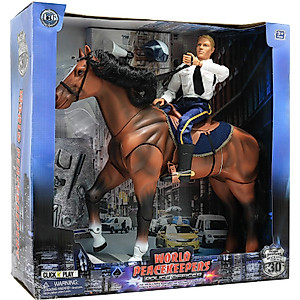 Click N' Play Police on Horse 12" Action Figure Play Set with Accessories