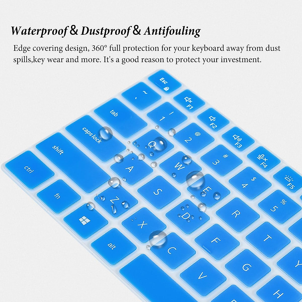 Keyboard Cover Skin for Dell Latitude 7410 7420 7430 7440 5440 5420 5430 5431 14" Notebook, Dell Latitude 7520 15.6 inch/Dell Latitude 9420 9430 9510 9520, Dell Latitude 14" 15.6" Accessories-Blue
