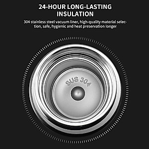 YUNYODA Vacuum Insulated Bottle, Stainless Steel Thermo 500ml /16.9oz/Vacuum Insulated Wide Mouth Bottle with Cup for Coffee Hot drink and Cold Drink Water Flask.