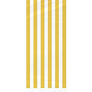 Unique Yellow Stripes Cellophane Bags | 11" x 5" | Sunshine 20 Pcs