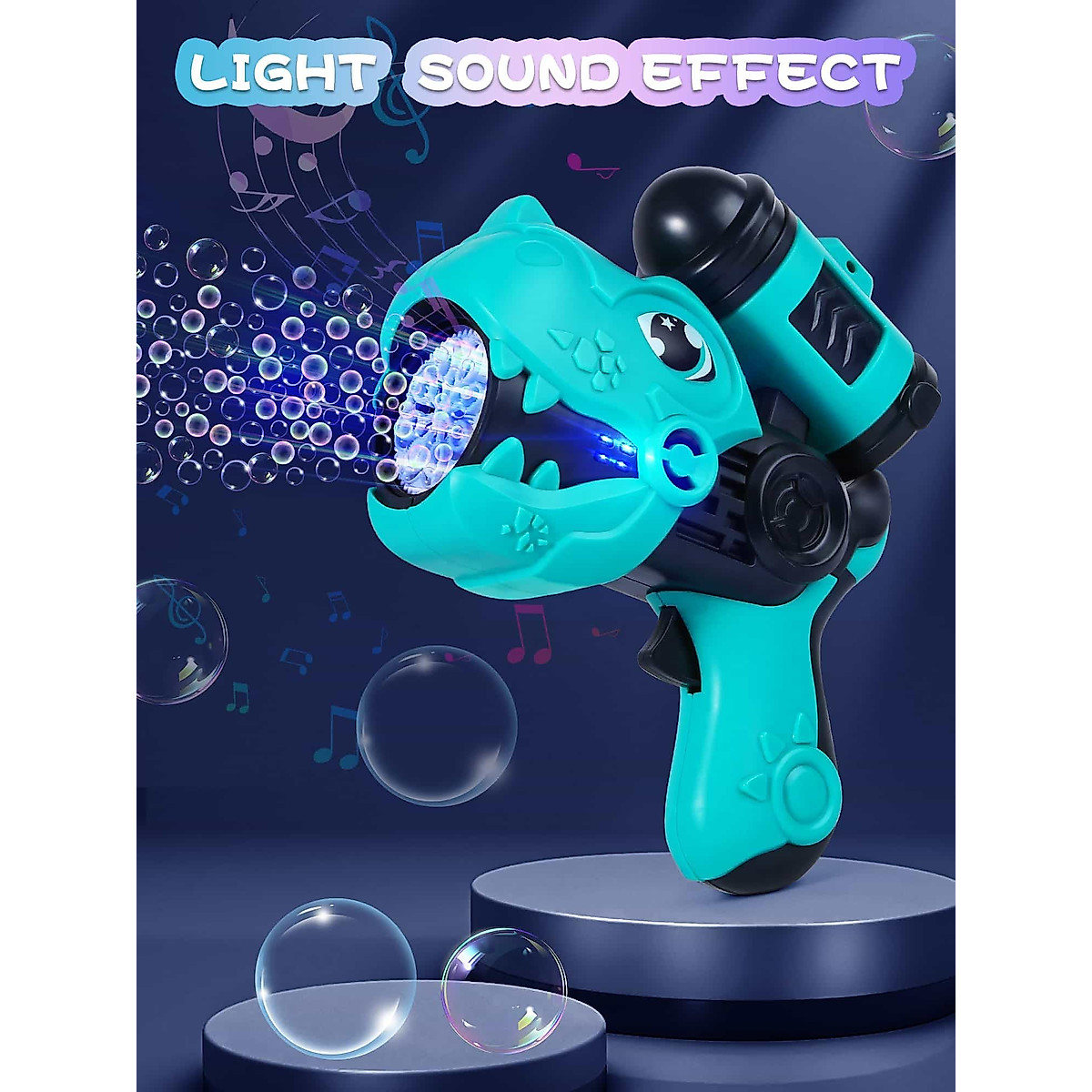 Dinosaur Bubble Gun Blaster for Kids, Bubble Machine Blower Maker with Lights & Sounds,Bubble Guns for Toddlers 1-3,Outdoor Summer Toys Gifts for Boys Girls