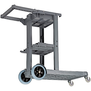 Carlisle FoodService Products Plastic Short Platform Janitorial Cart, 300 lbs Capacity, 45" x 19" x 39", Gray