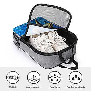 Frcavbin Hawaiian Sea Animal Green Turtle Travel Shoe Bag Shoes Carrier with Handle and Zipper Foldable Shoe Puches Organizer for Home storage School starts