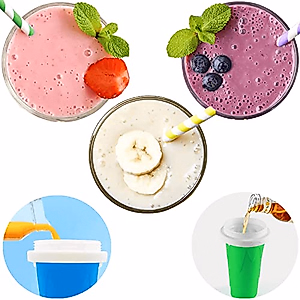 Slushie Maker Cup, Slushie Maker Magic Squeeze Cup Double Layer Squeeze Cup, Homemade Milkshake Maker Cooling Cup DIY for Family