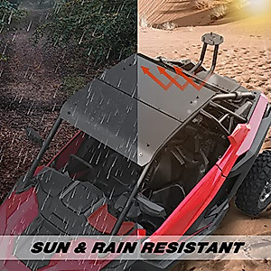 Aluminum Roof Top for RZR RPO XP, SAUTVS Black Heavy Duty 2-Piece Combined Aluminum Hard Roof 2 Seater Sun Visor Cover for Polaris RZR PRO XP/RZR Turbo R 2020-2023 Accessories (Replace #2883743-458)