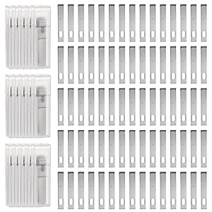HARFINGTON 100pcs Exacto Knife Blades #4 Hobby Knife Replacement Blades Spare Precision Exacto Blades Hobby Knife Blade Refills for DIY, Art, Cutting, Carving, Scrapbooking, Stencil