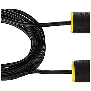 SKLZ Adjustable Jump Rope with Padded Grips , Black/Yellow