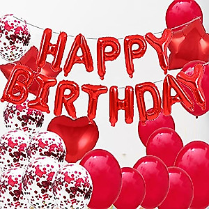 Sweet 26th Birthday Decorations Party Supplies,Red Number 26 Balloons,26th Foil Mylar Balloons Latex Balloon Decoration,Great 26th Birthday Gifts for Girls,Women,Men,Photo Props