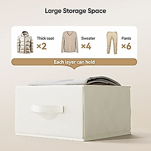 Pipishell Hanging Closet Organizer 6-Shelf, Hanging Shelves for Closet with 3 Removable Drawers & Side Pockets, Hanging Shelf Organizer for Bedroom or Garment Rack, 12'' x 12'' x 43.3'', White