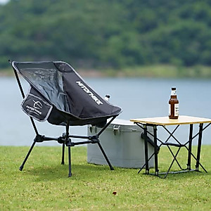 HITORHIKE Camping Chair Backpack Camping Folding Chair Breathable Mesh Structure Aluminum Frame with 2 Side Pockets Camping Chair Compact Ultralight Carrying Bag (Dark Black 2PCS)