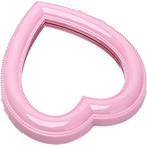 BinaryABC Heart Makeup Mirror Cosmetic Mirror Wall Desktop Small Mirror Bedroom Mirror (Light Pink)